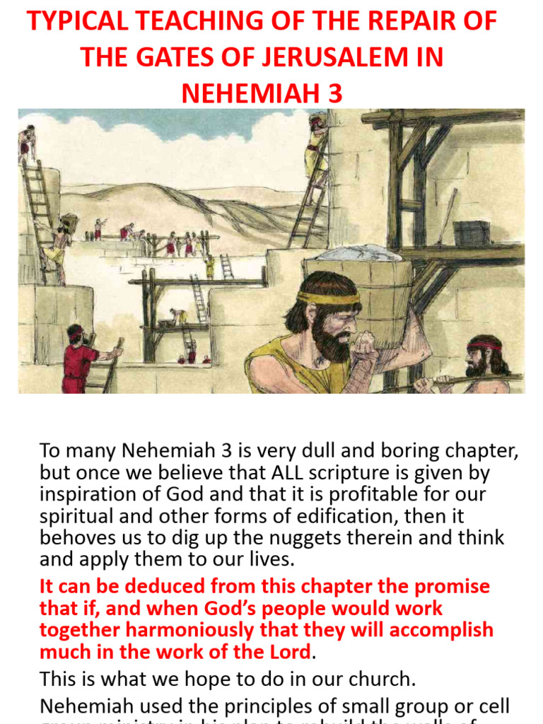 Typical Teaching of The Repair of The Gates of Jerusalem in Nehemiah 3 ...