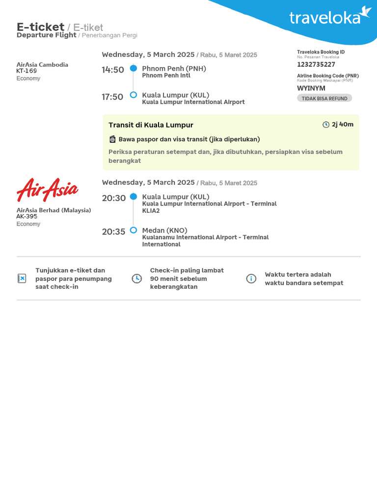 Flight#1 Jhonatan Gabri Michael Sinaga Pnh Wyinym Kno Flight_originating | PDF