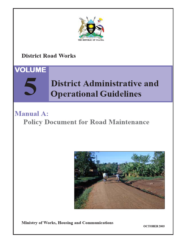 District Road Maintenance Guidelines | PDF | Policy | Infrastructure