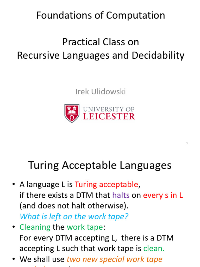 Recursive Languages Tutorial Answers | PDF | Applied Mathematics | Mathematics