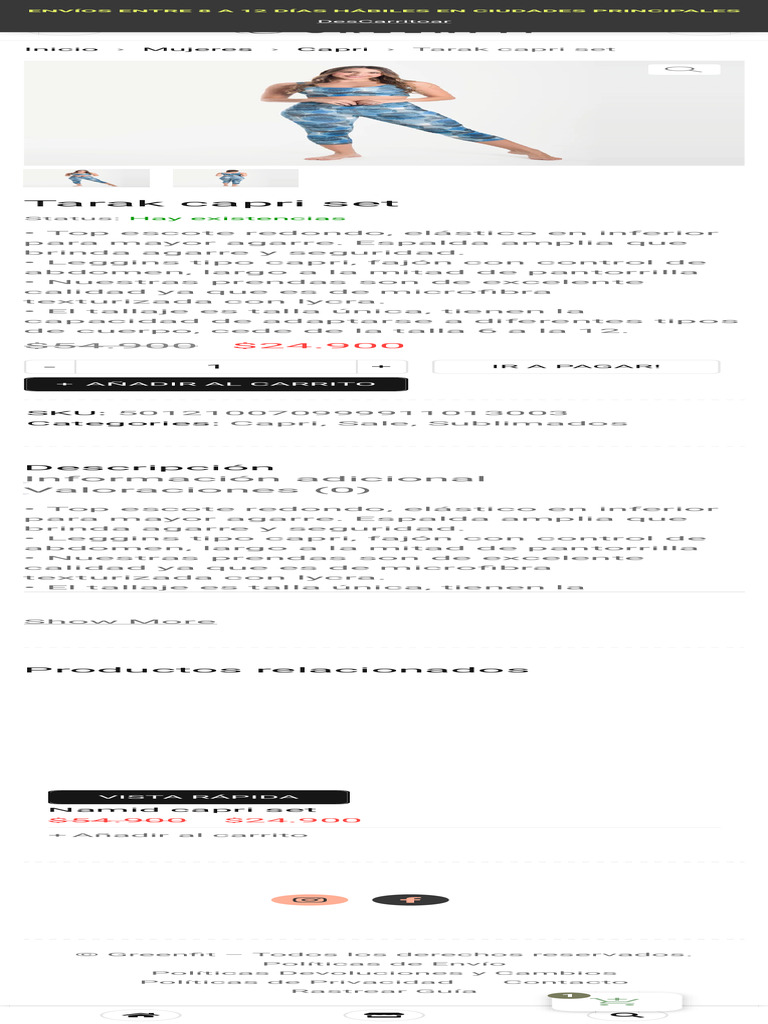 Tarak Capri Set - Greenfit | PDF