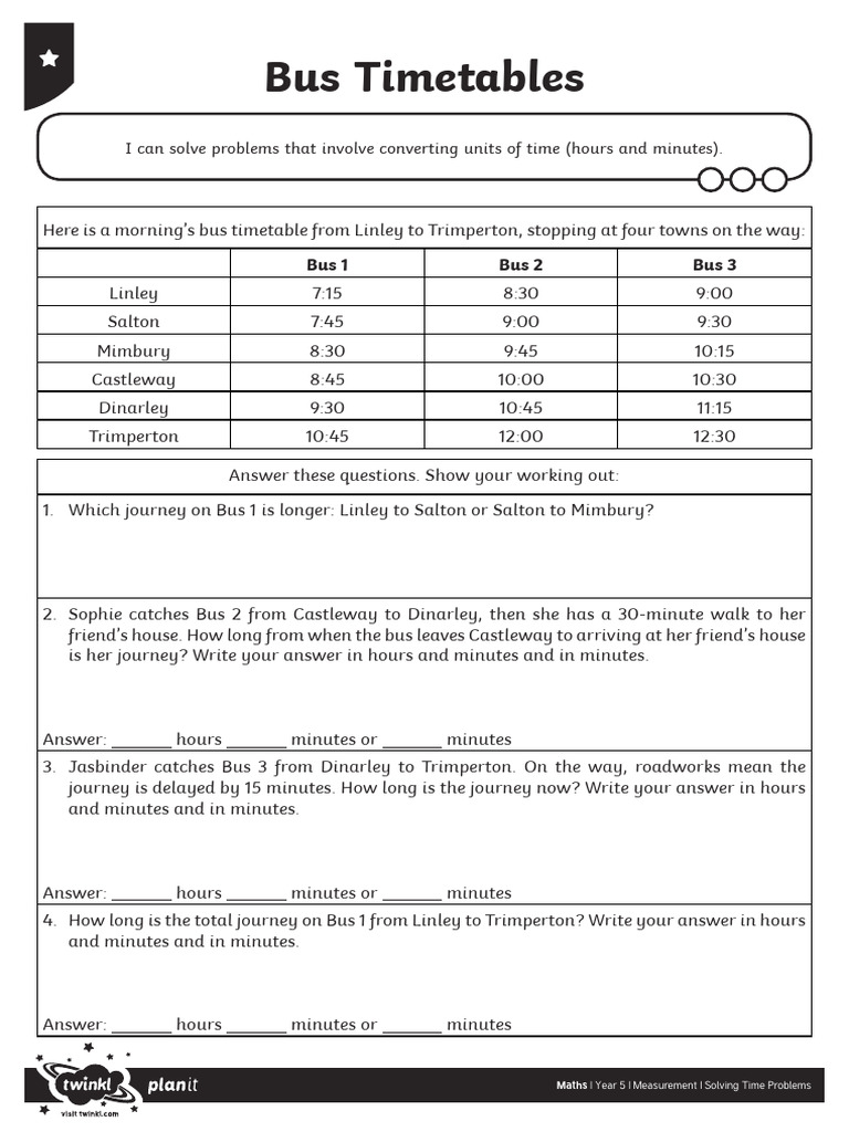 Tp2 m 41374 Maths y5 Bus Timetables Home Learning Tasks English Ver 2 ...