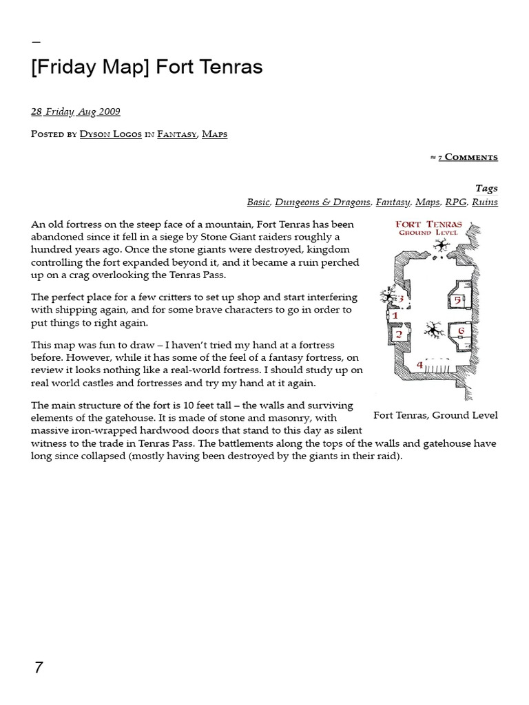 (Friday Map) Fort Tenras - Dyson's Dodecahedron | PDF | Fortification