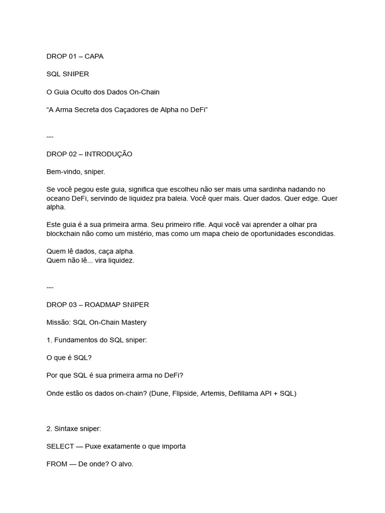 SQL ,Guia Para Buscar Dados on Chain | PDF | Gestão de dados | Bancos ...