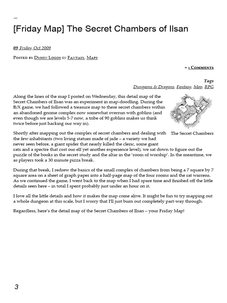 Secret Chambers of Ilsan Map | PDF | Dungeons & Dragons | Role Playing ...