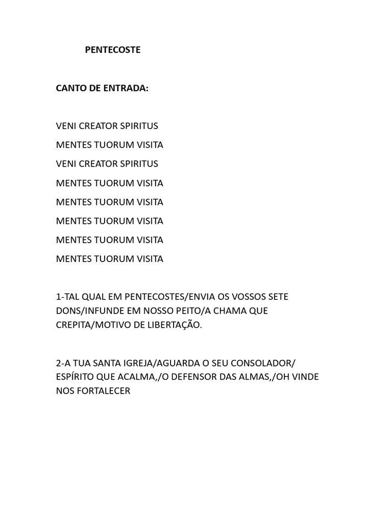 Festa de Pentecoste | PDF