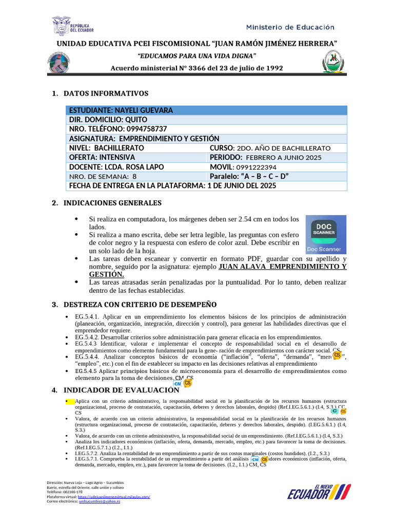 TAREAS_II_ BIMESTRE_EMPRENDIMIENTO_GESTION_2DO. BGU-3[1] | PDF | Iniciativa empresarial ...