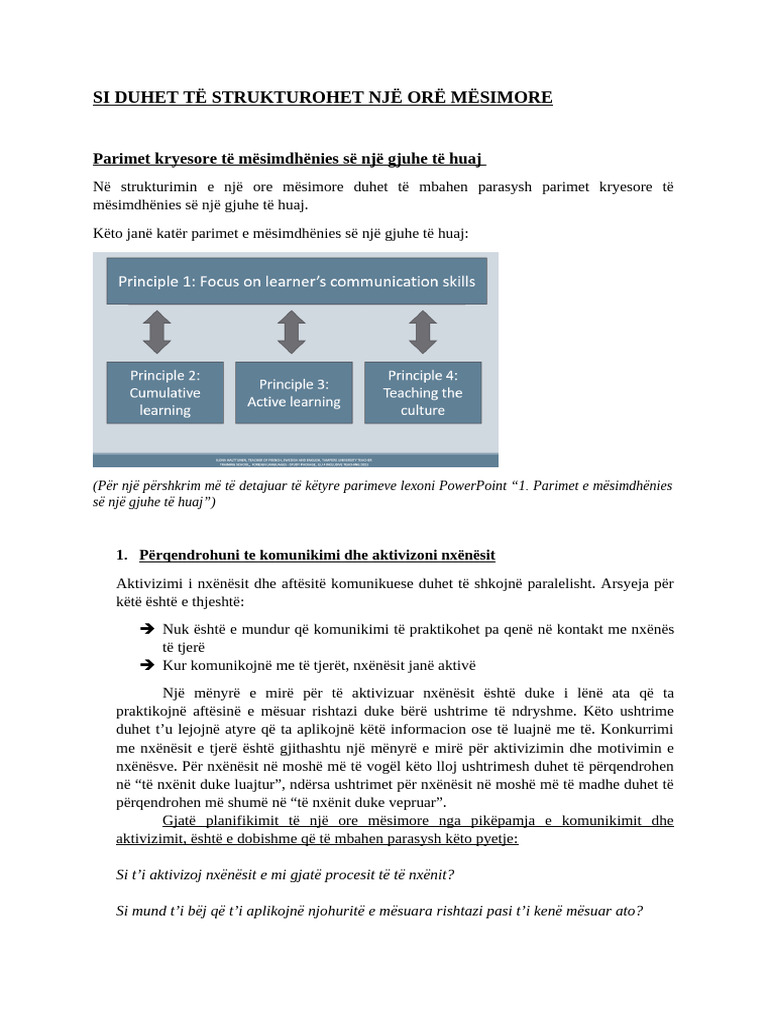 2 - Si Të Strukturojmë Një Plan Mësimor | PDF