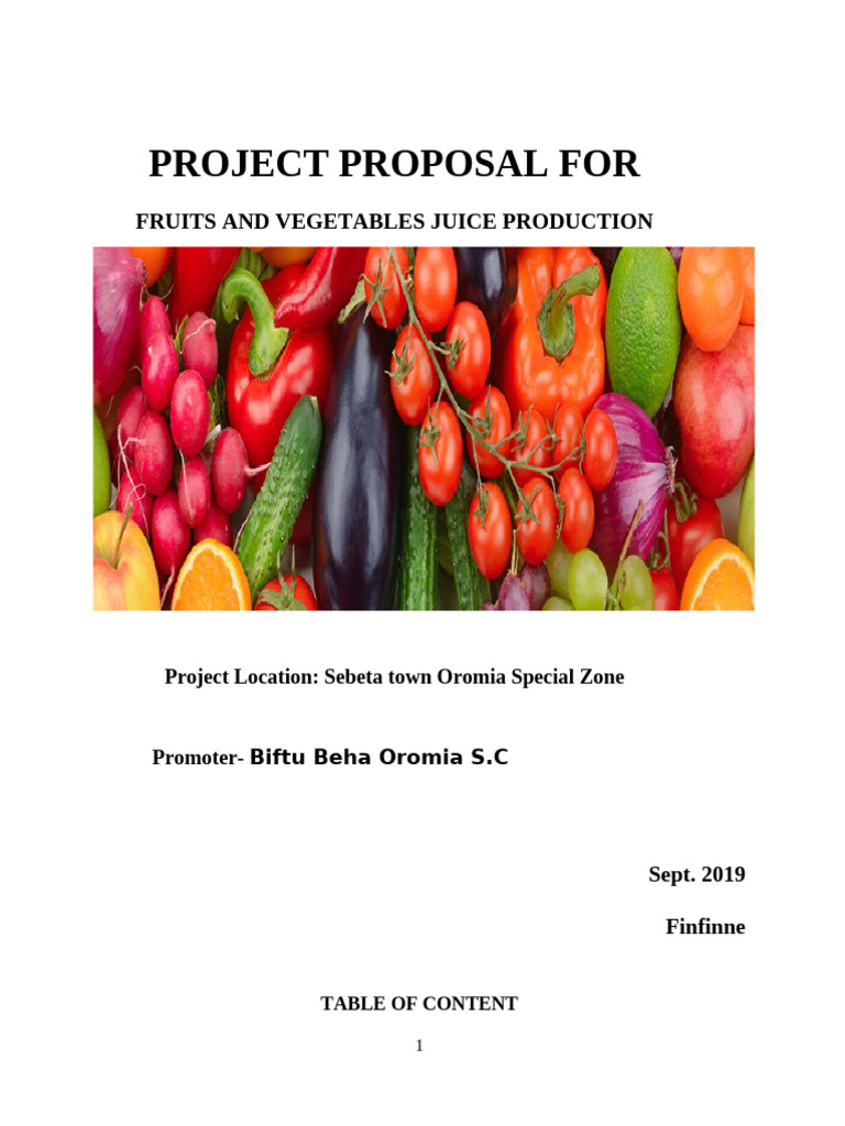 Juice Production Project Proposal | PDF | Black Pepper | Green Bean