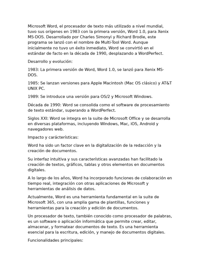 Word Historia | PDF | Microsoft Word | Microsoft Office