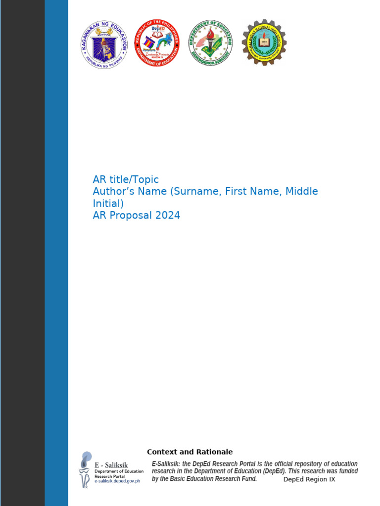 Action Research-Format (RM 85, S. 2023 Regional Research Management Guidelines) | PDF