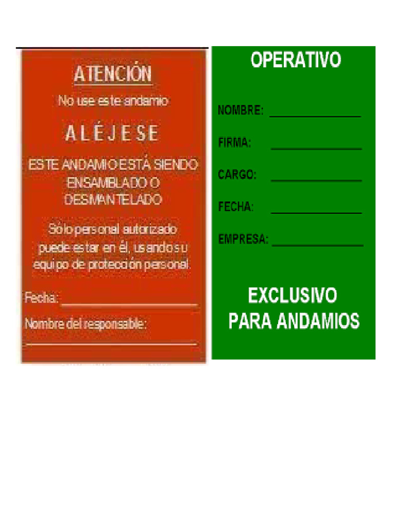 Tarjetas de Andamio | PDF