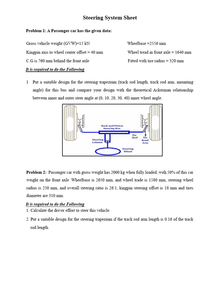 Steering Design and Ackerman Analysis | PDF | Steering | Wheel