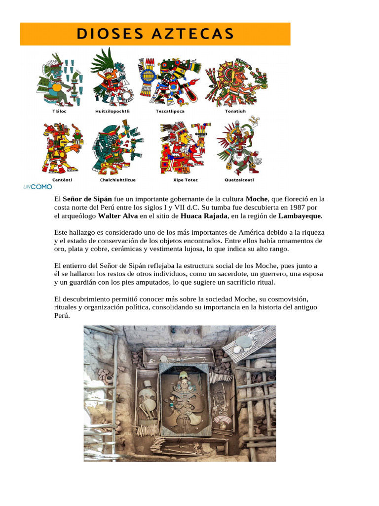 El Señor de Sipán Fue Un Importante Gobernante de La Cultura Moche | PDF