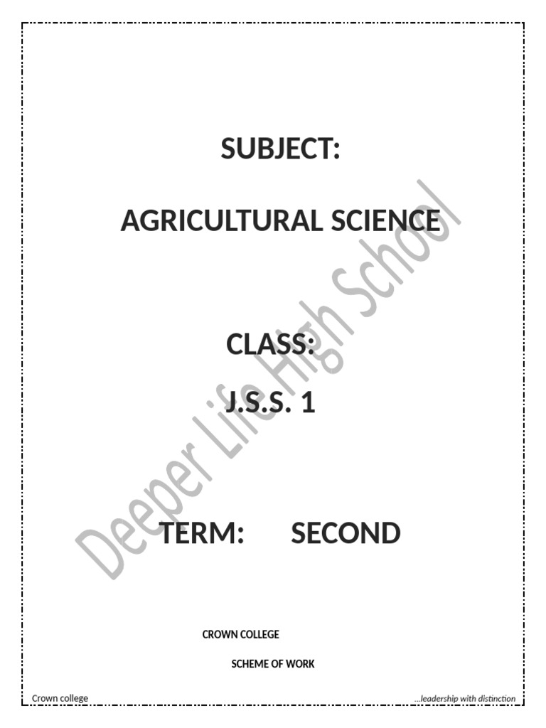 Agric Science Js 1 2nd Term e Note Template | PDF | Livestock | Cattle