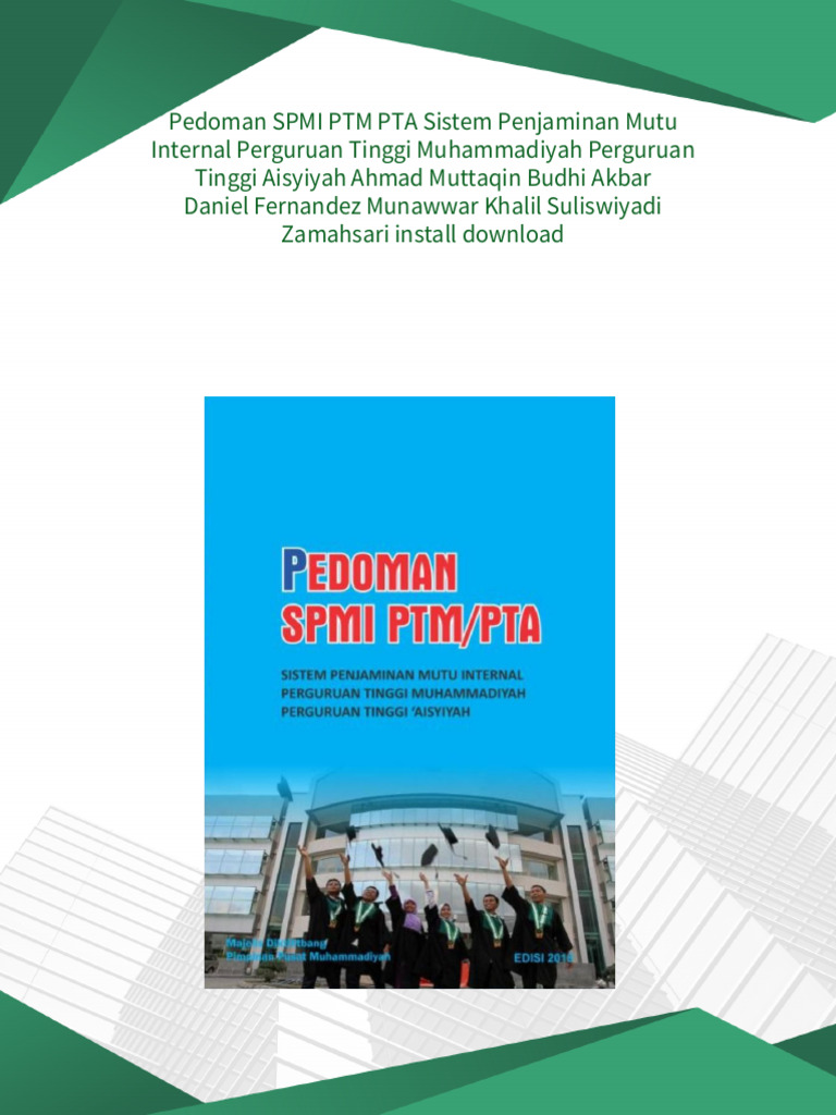 Pedoman SPMI PTM PTA Sistem Penjaminan Mutu Internal Perguruan Tinggi ...