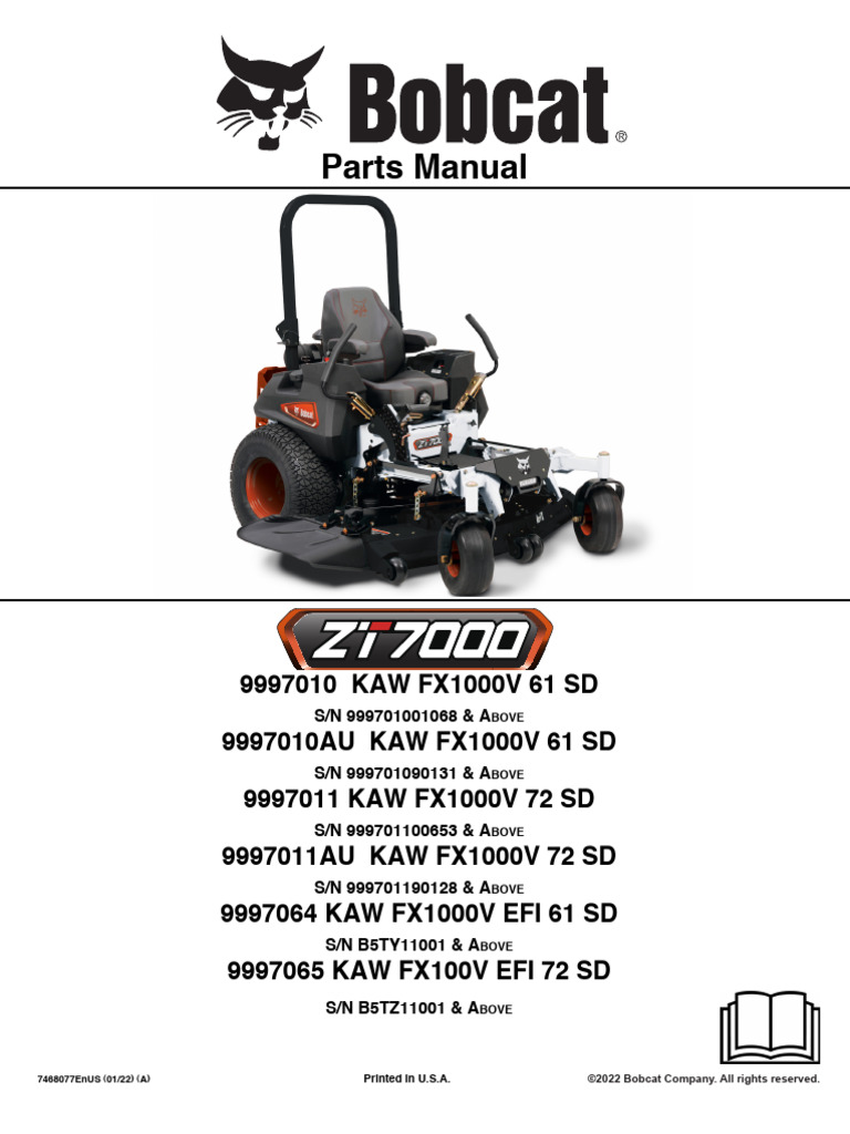 Bobcat ZT7000 Parts Manual | PDF | Vehicles | Automotive Technologies