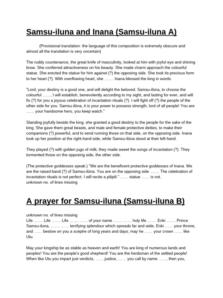 #2.8.3 Samsu-Iluna Sumerian Tablets | PDF | Comparative Mythology ...