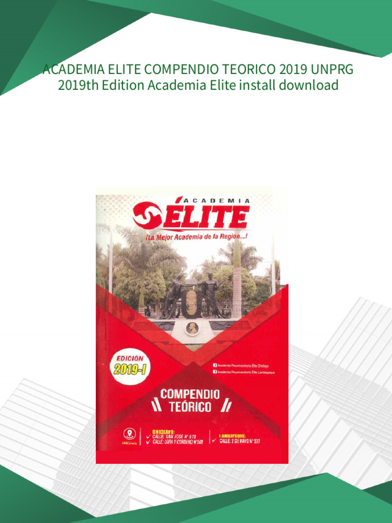 ACADEMIA ELITE COMPENDIO TEORICO 2019 UNPRG 2019th Edition Academia Elite pdf download | PDF ...