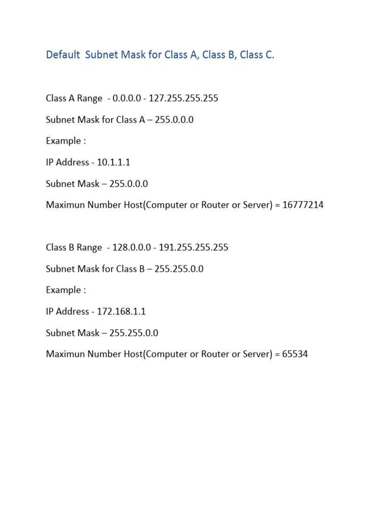 6.default Subnet Mask | PDF
