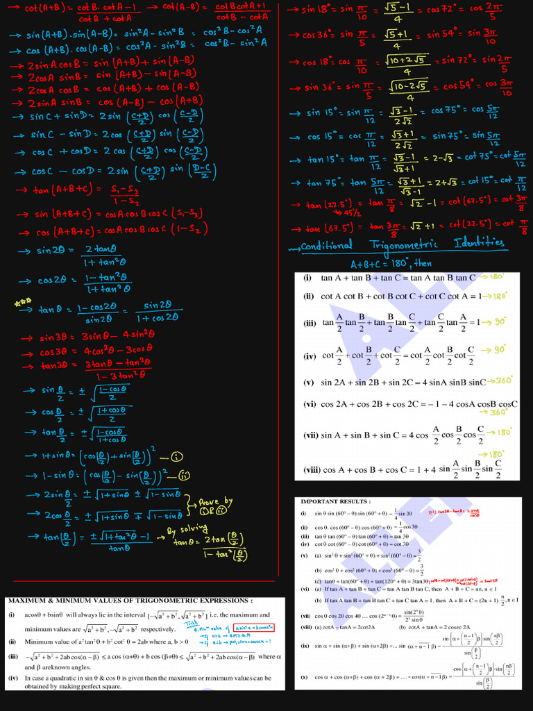 Trigonometric Ratios & Identities | PDF | Trigonometry