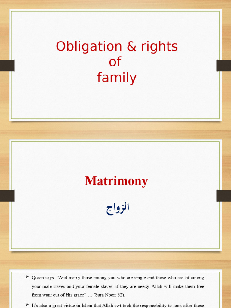 Islamic Marriage Obligations and Rights | PDF | Marriage | Wife