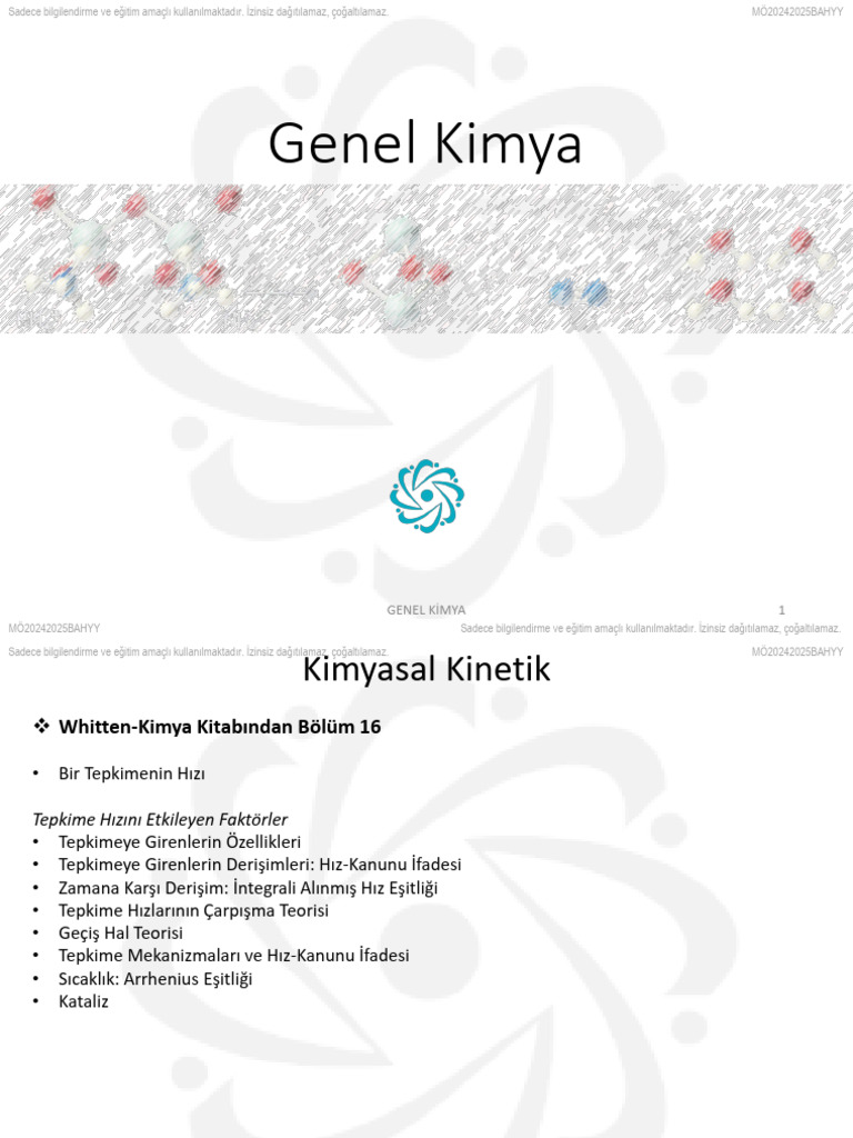 16-Kimyasal Kinetik | PDF