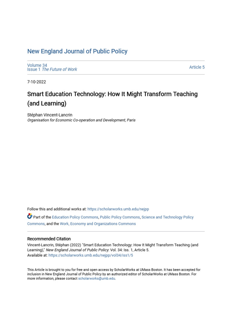 Smart Education Technology - How It Might Transform Teaching (And | PDF ...