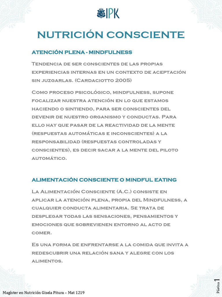 Modulo 4 Nutricion Consciente 1 | PDF | Alimentos | Nutrición