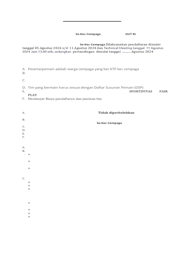 Peraturan Peserta Tim | PDF