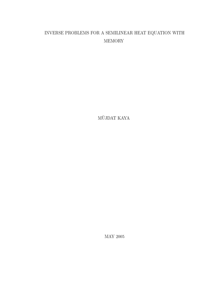 Index | PDF | Inverse Problem | Equations