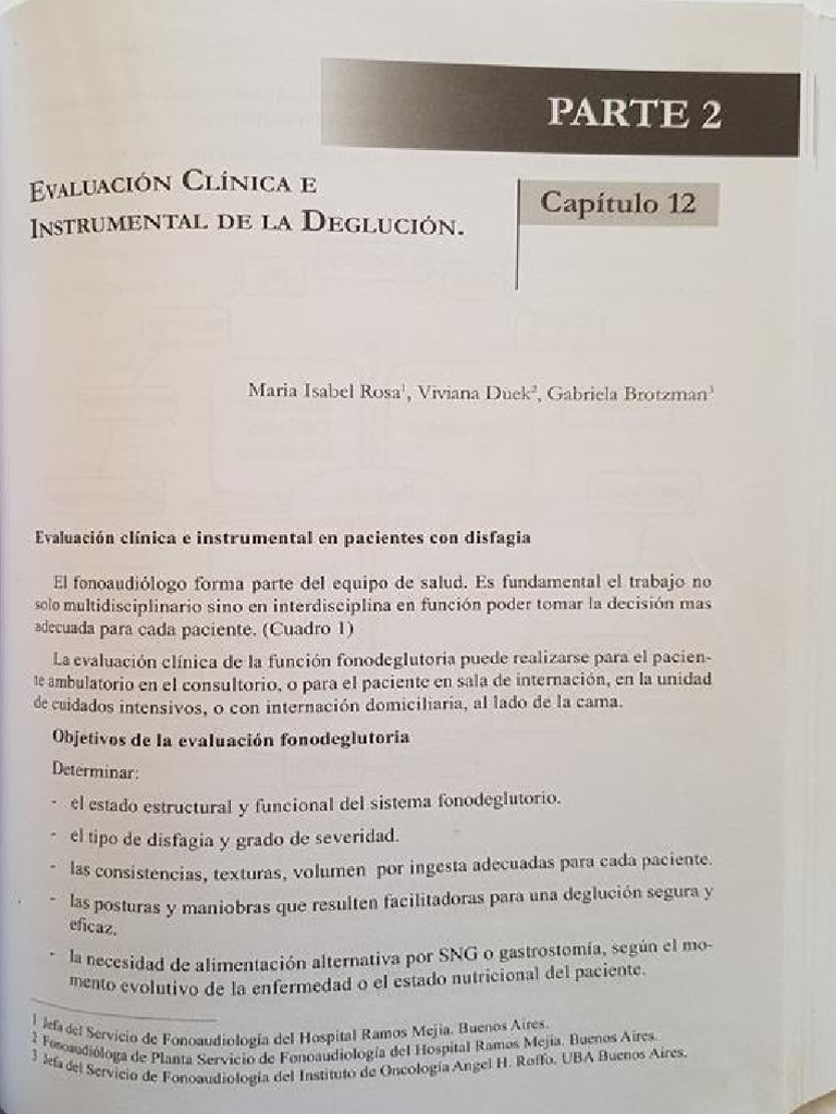 Trovato Capítulo 12 - Evaluación Clínica e Instrumental de La Deglución | PDF