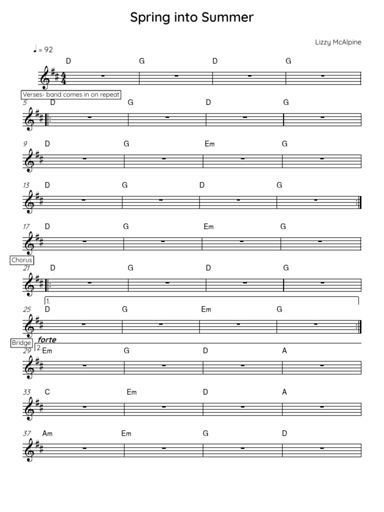 Spring into Summer Chords & Lyrics | PDF