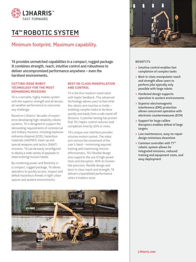 L3harris t4 Robotic System Sell Sheet Sas | PDF