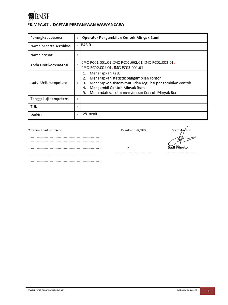DPW PPC Minyak Bumi Basir | PDF
