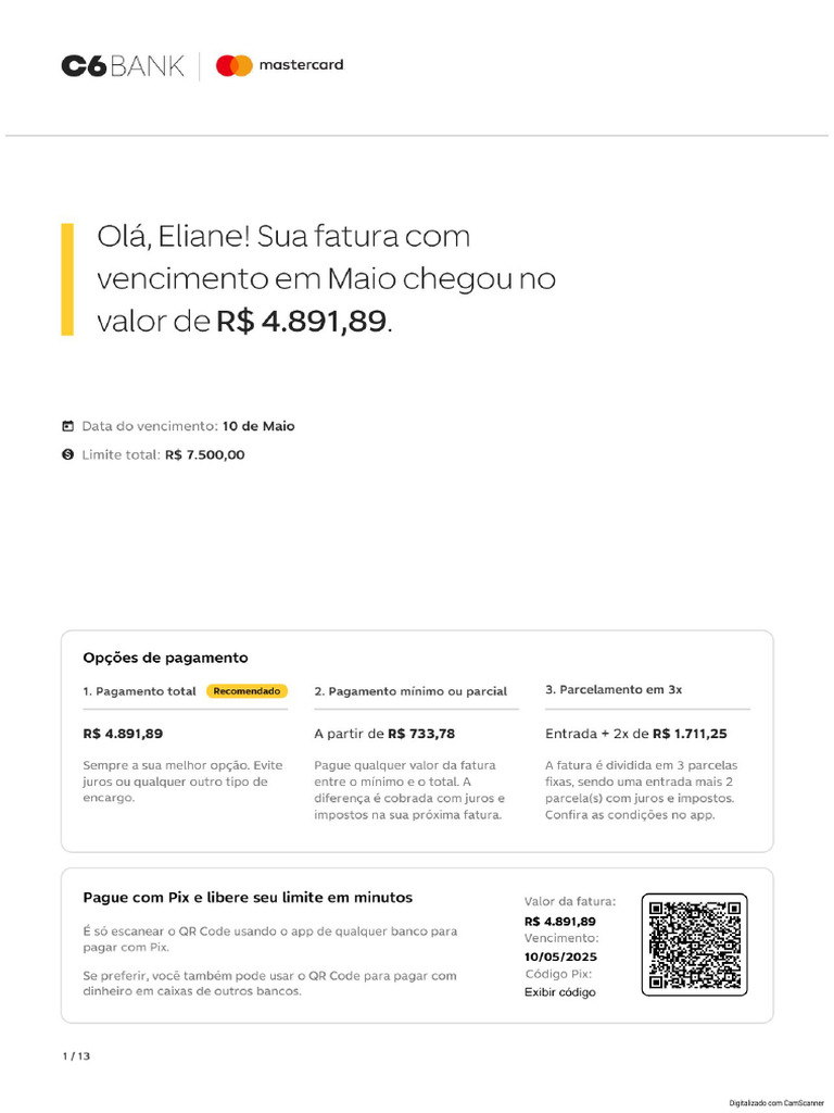 Fatura CPF | PDF