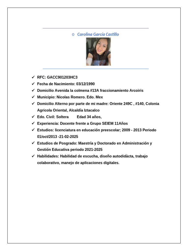 CV Carolina García Castillo CV | PDF