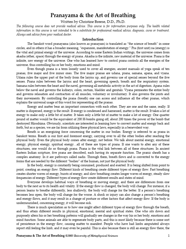 Pranayam A | PDF | Prana | Breathing