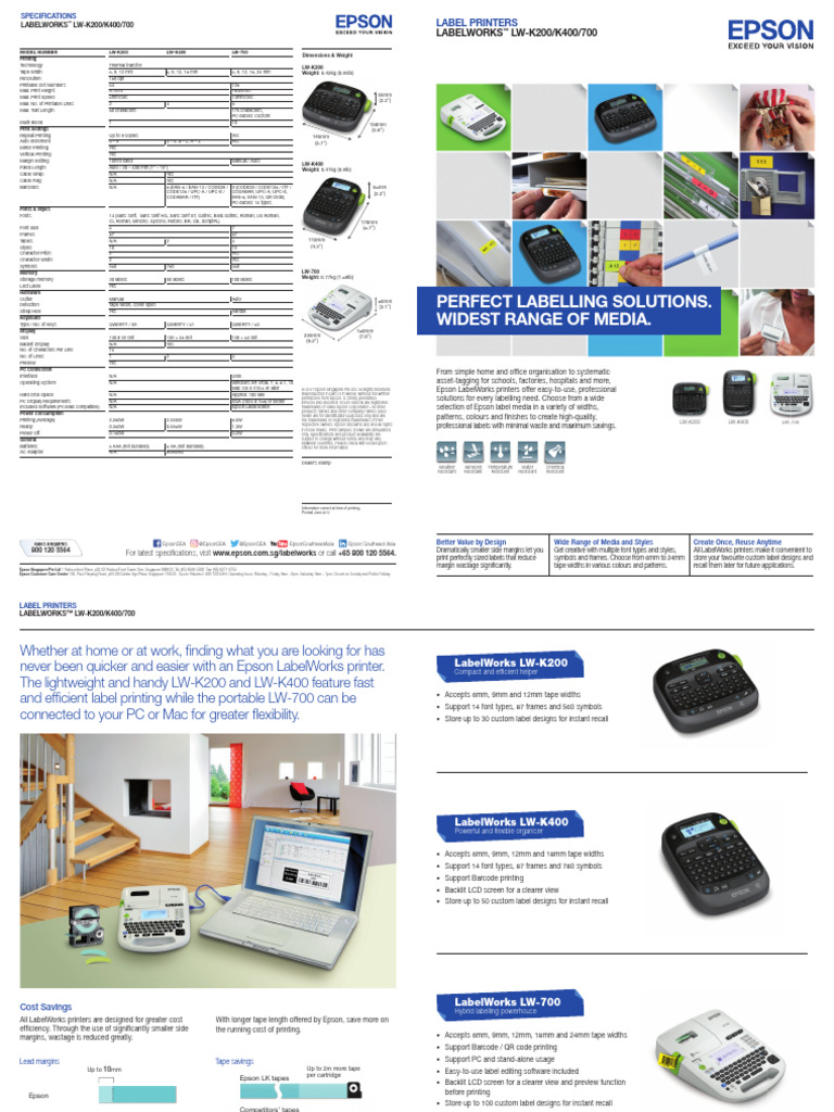 Epson LabelWorks LW-K200 K400 700 | PDF | Universal Product Code | Printer (Computing)