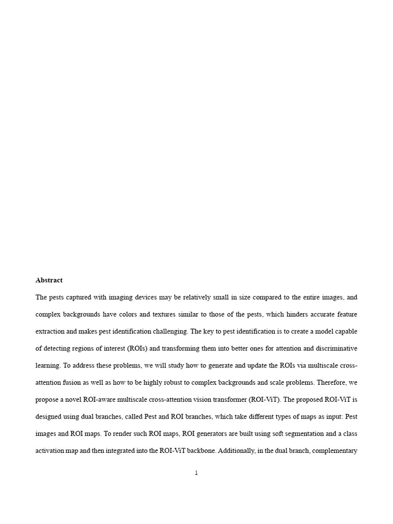 ROI-Awareness Multiscale Crosss Attention Vision Transformer For Pest Image Classification | PDF ...