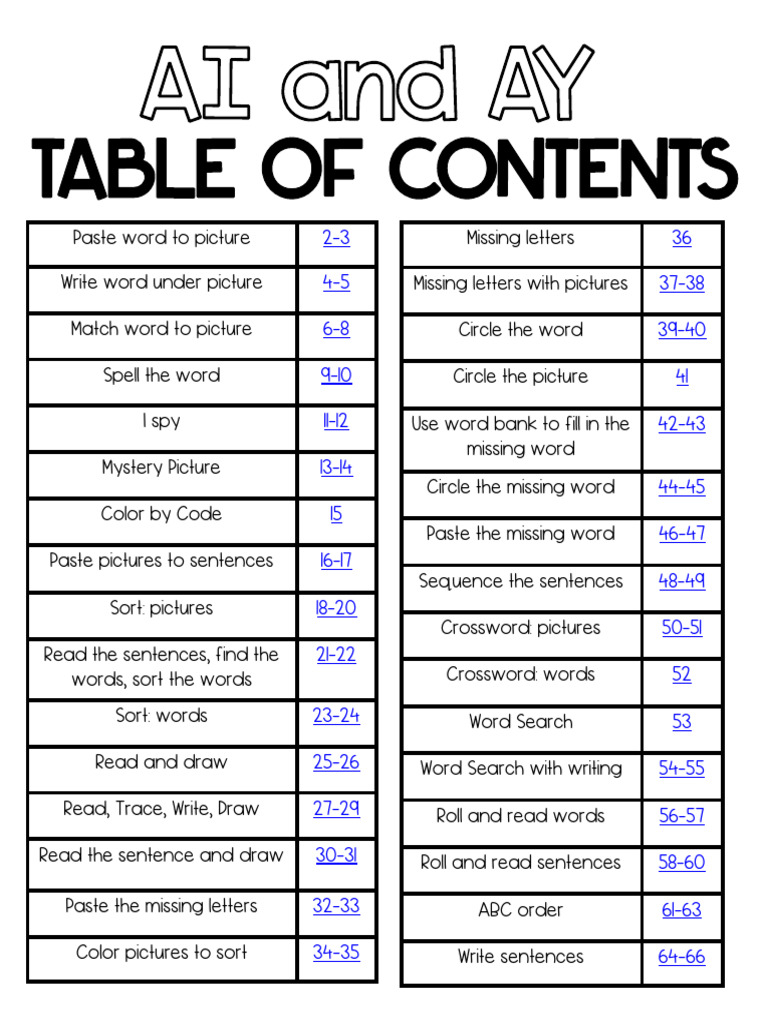 AY AI Worksheets Sorts Activities | PDF