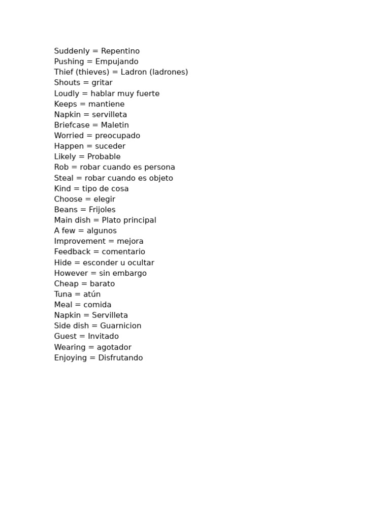 Palabras Desconocidas | PDF