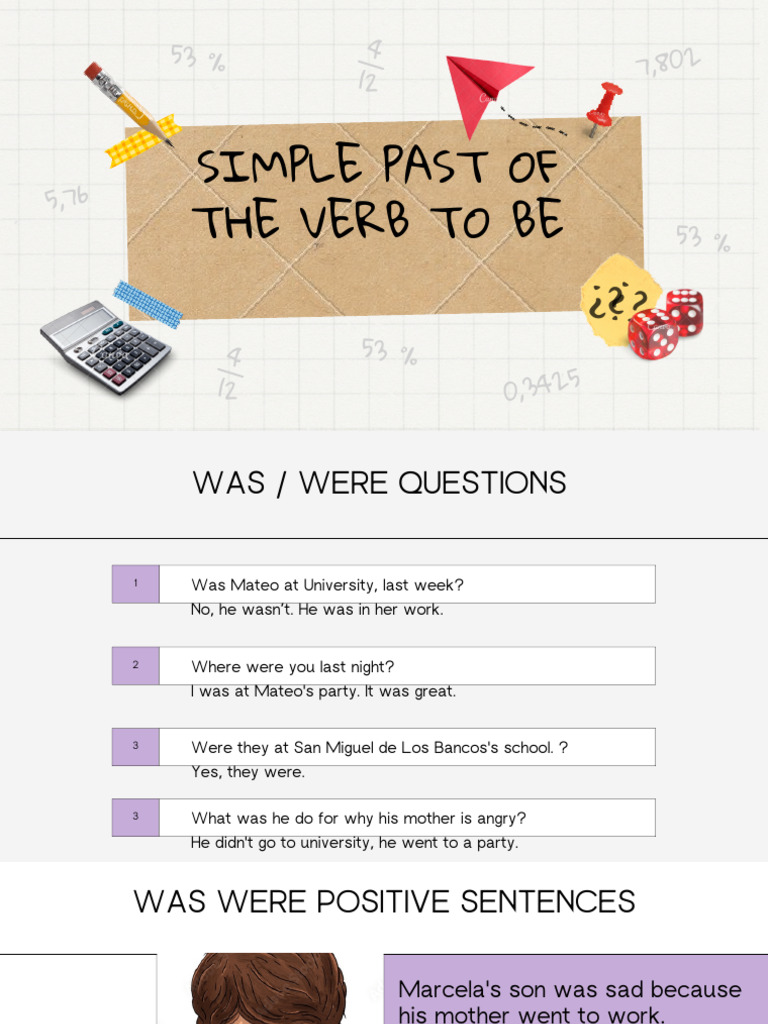 Simple Past of "To Be" Explained | PDF