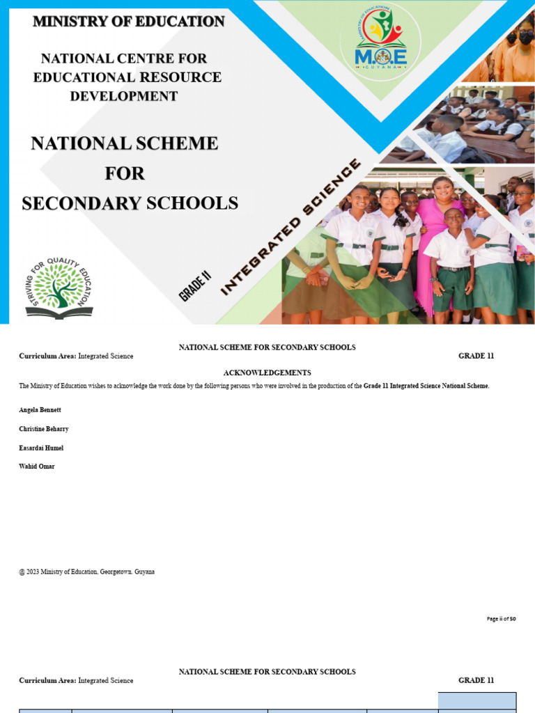 Grade 11 Integrated Science Curriculum Pdf Metals Machines