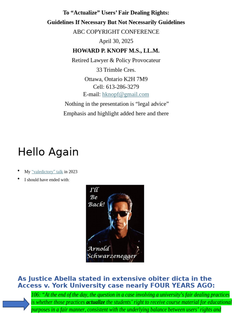 Knopf Final ABC Slides April 30 2025 | PDF | Fair Use