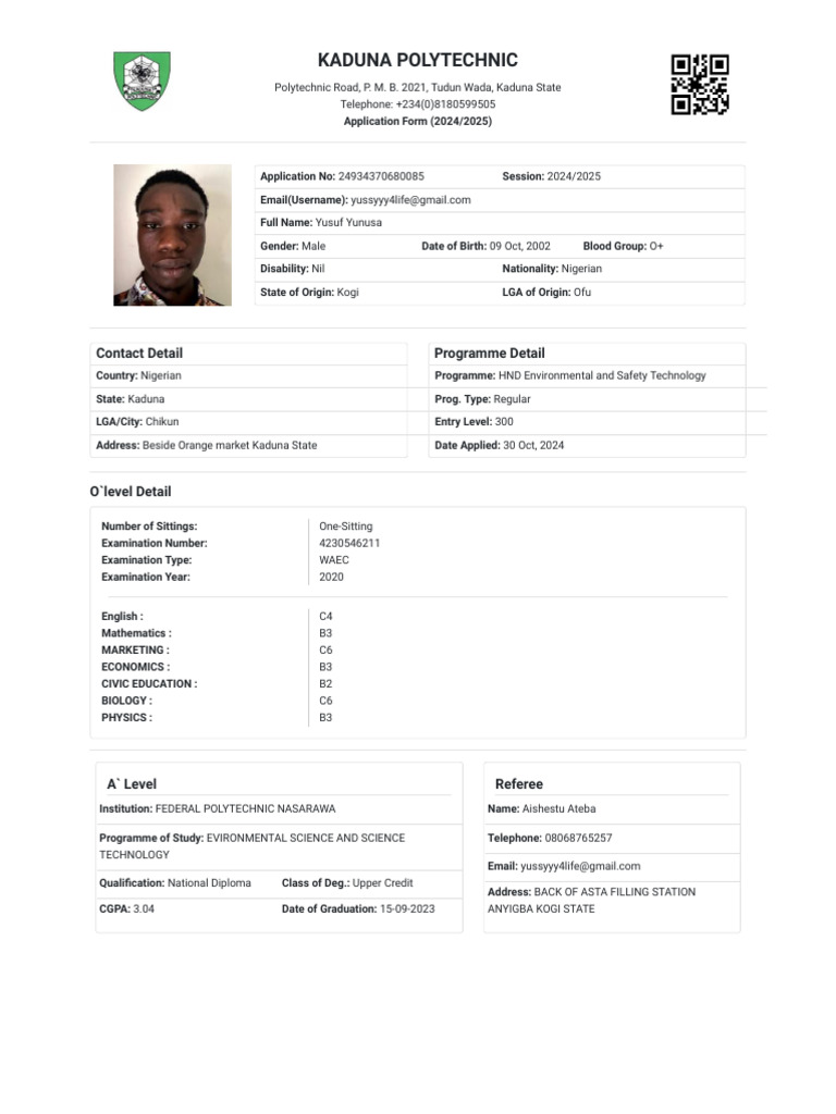 KADPOLY - Application Preview | PDF | Vocational Education ...