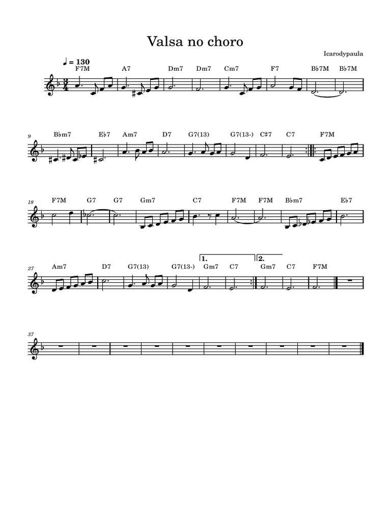 Valsa No Choro - Icarodypaula | PDF