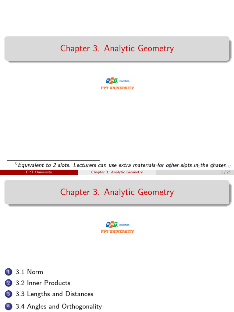 Chapter 3: Analytic Geometry (Math For Machine Learning) | PDF | Linear ...