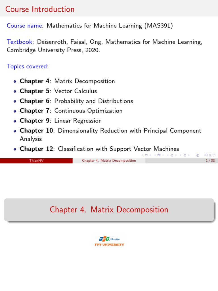 Chapter 4: Matrix Decomposition (Math For Machine Learning) | PDF | Eigenvalues And Eigenvectors ...