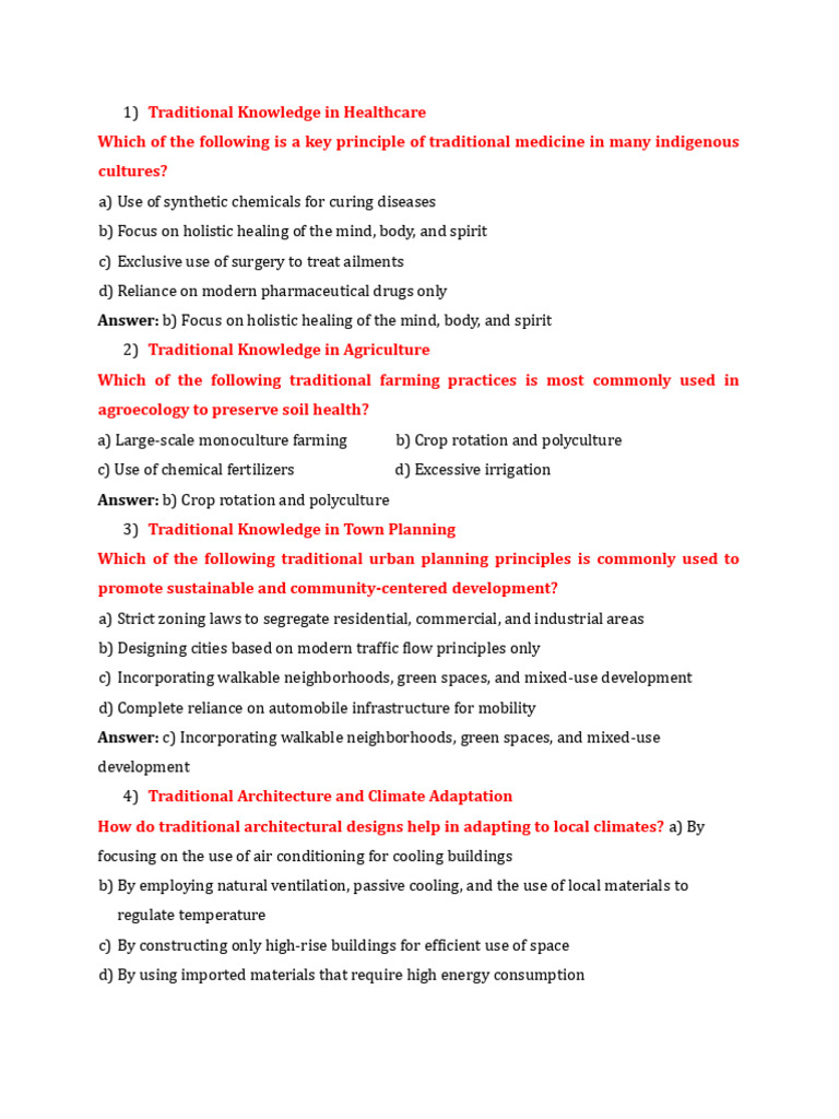 Traditional Knowledge in Health and Sustainability | PDF | Agriculture ...
